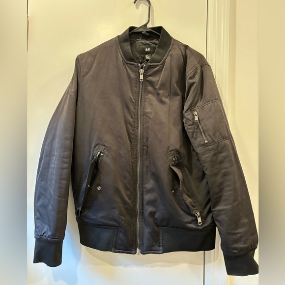 H&M | Jackets & Coats | Mens Hm Black Bomber Jacket | Poshmark